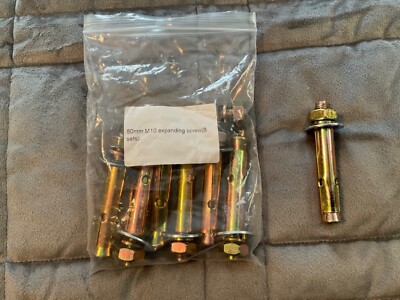 M10 x 80mm Carbon Steel Expanding Expansion Bolts Screw Sleeve Anchors ...