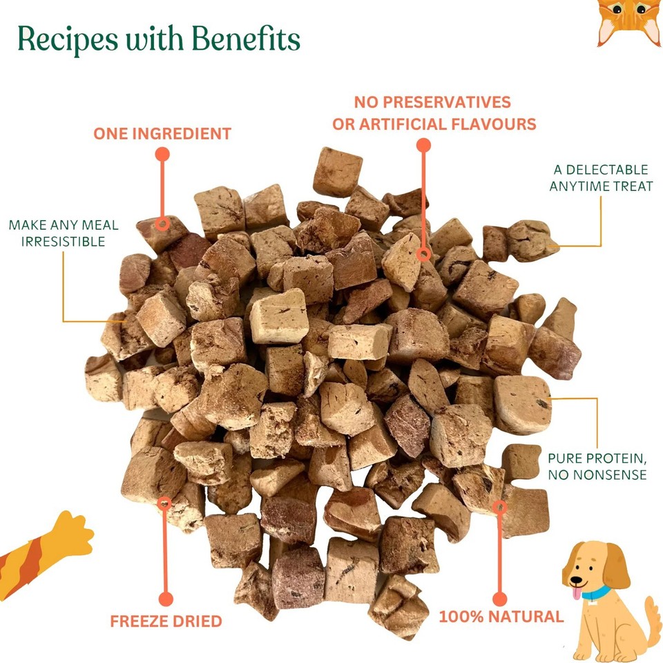 Freeze Dried Duck Liver Cubes Double Pack Dog & Cat Treats Food Topper ...