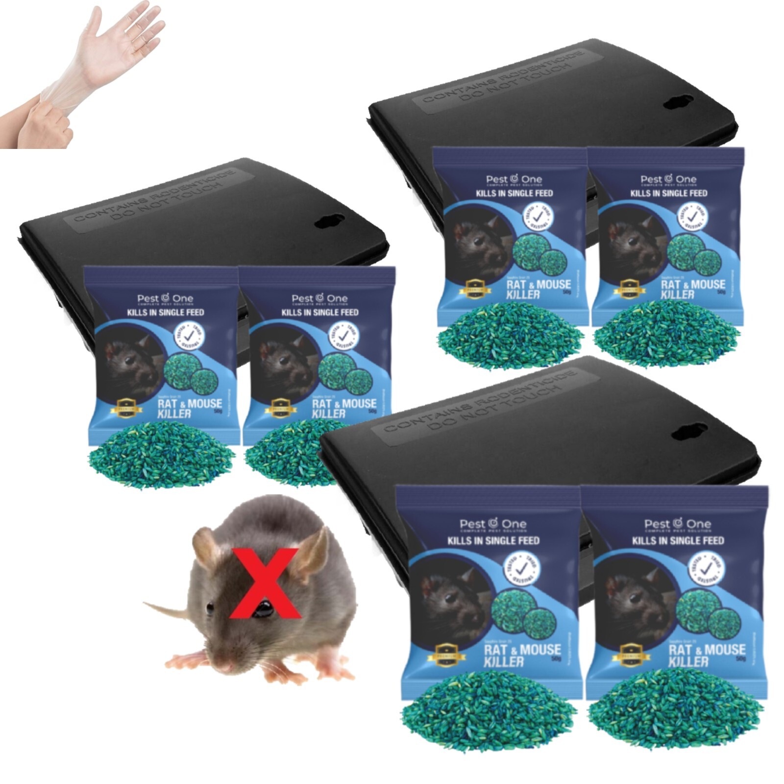 PROFESSIONAL Rodent Rat Box Station & STRONGEST POISON Single Feed ...