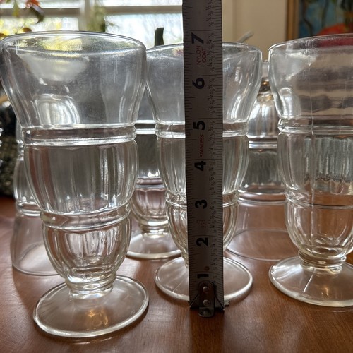 Vtg Milkshake Glasses Float Sundae Ice Cream Soda Fountain wide base ...