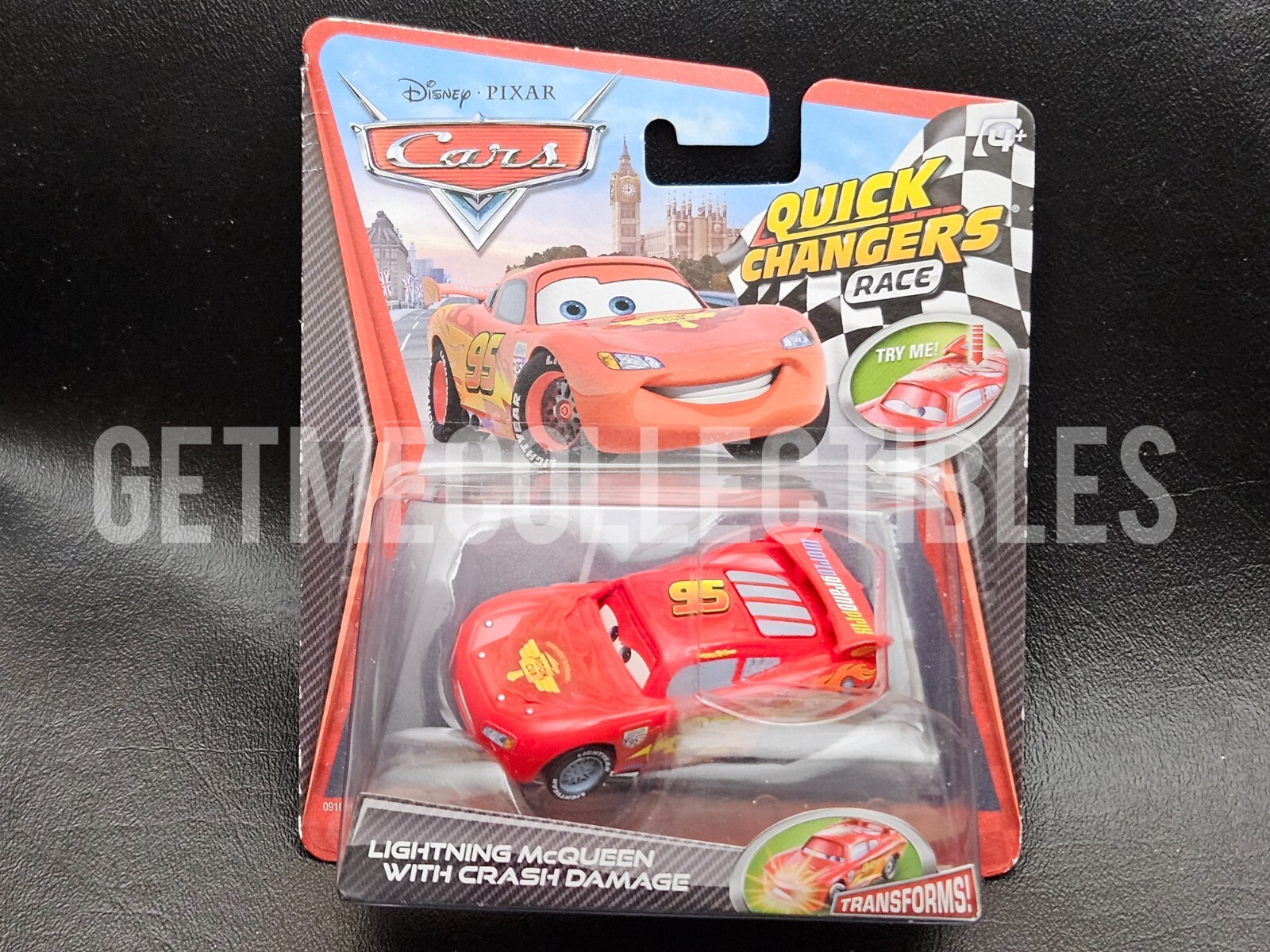 DISNEY PIXAR CARS QUICK CHANGERS LIGHTNING MCQUEEN CRASH DAMAGE SAVE 6% ...