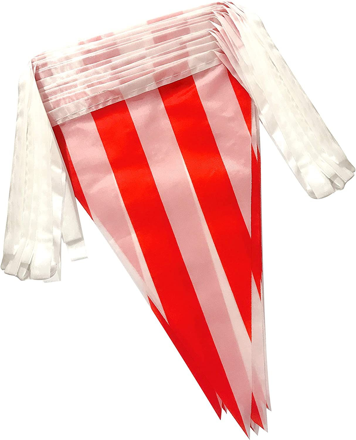 100 Feet Red & White Striped Pennant Banner Flags String 60 PCS 100 | eBay