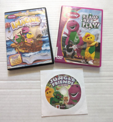 Barney and Friends Set of 3 DVD Ready Set Play, Imagine, Jungle Friends ...