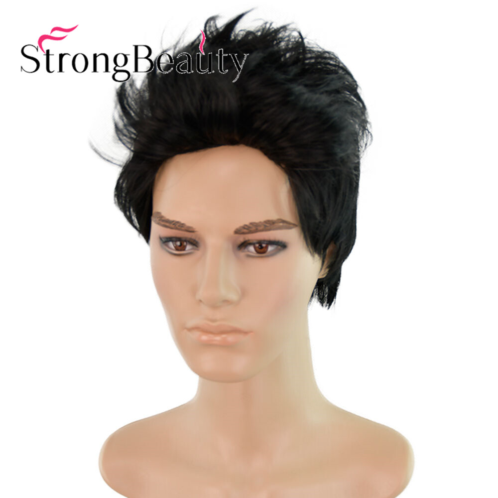 Handsome Boys Black Wig Korean Fashion Men's Short false hair Cosplay ...