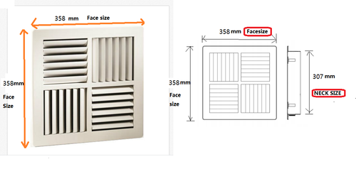 4 way MDO Evaporative cooling vent ceiling vent outlets square ...