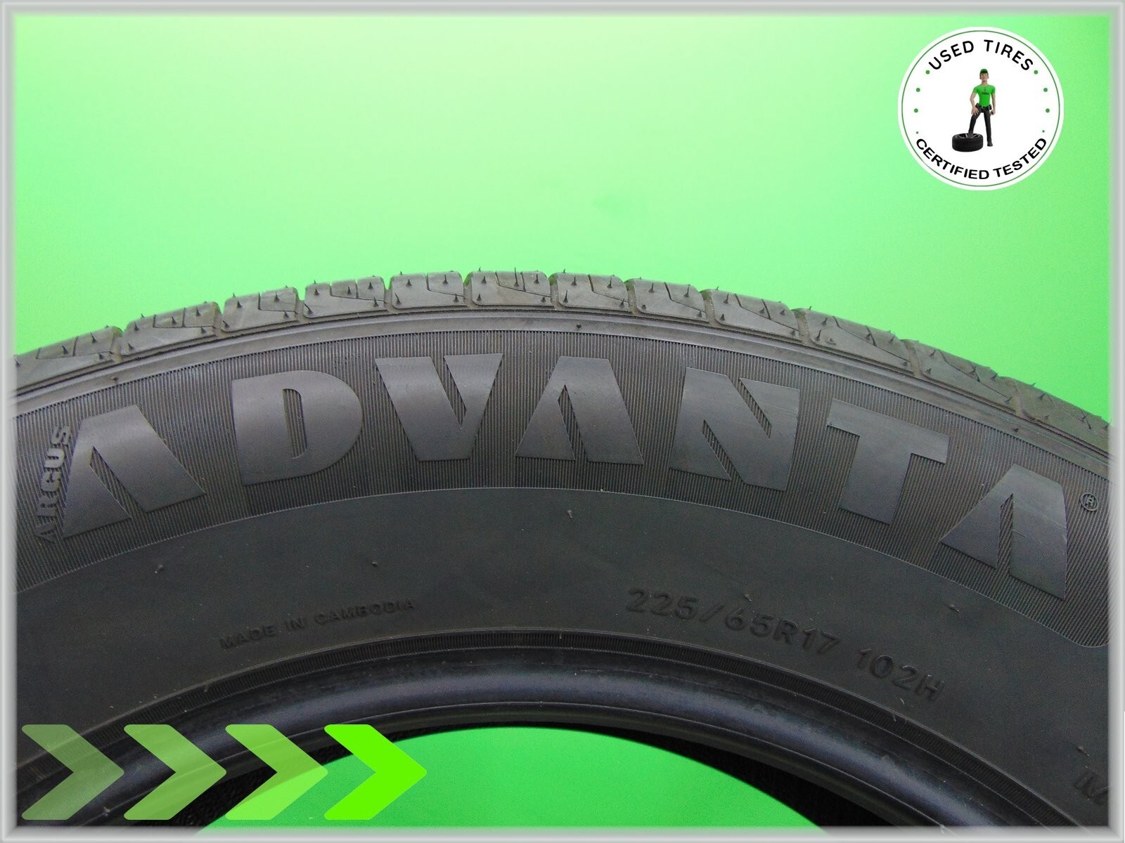 1 ADVANTA ER-800 225/65/17 USED TIRE 80% LIFE DOT 2022 102H 2256517 8 ...
