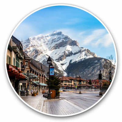 2 x Vinyl Stickers 25cm - Banff City Canada Ski Snowboard Cool Gift ...