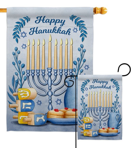 Happy Hanukkah Garden Flag Winter Small Decorative Gift Yard House ...
