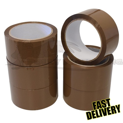 36 ROLLS OF BUFF BROWN PACKING PACKAGING PARCEL TAPE 48MM x 66M (2 ...