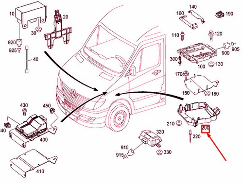 MERCEDES-BENZ SPRINTER 906 ENGINE CONTROL MODULE BRACKET A9065451740 NO ...