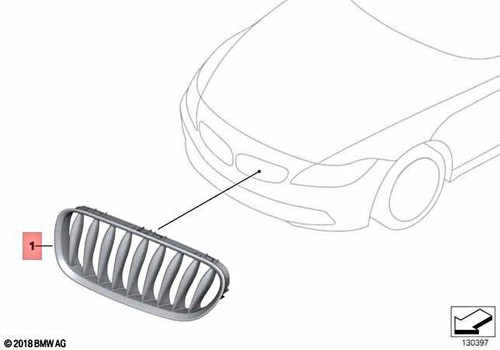 Genuine BMW Z4 E85 Front Radiator Kidney Graphite Grille Left OEM ...