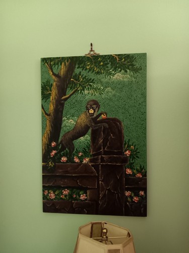 Art 2 Monkey Oil Canvas By Richard Larson | eBay