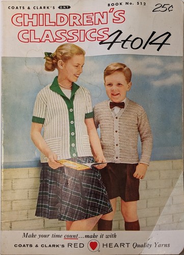 Knitting Pattern Magazine 1956 Coats and Clark Book No 512 Childrens ...