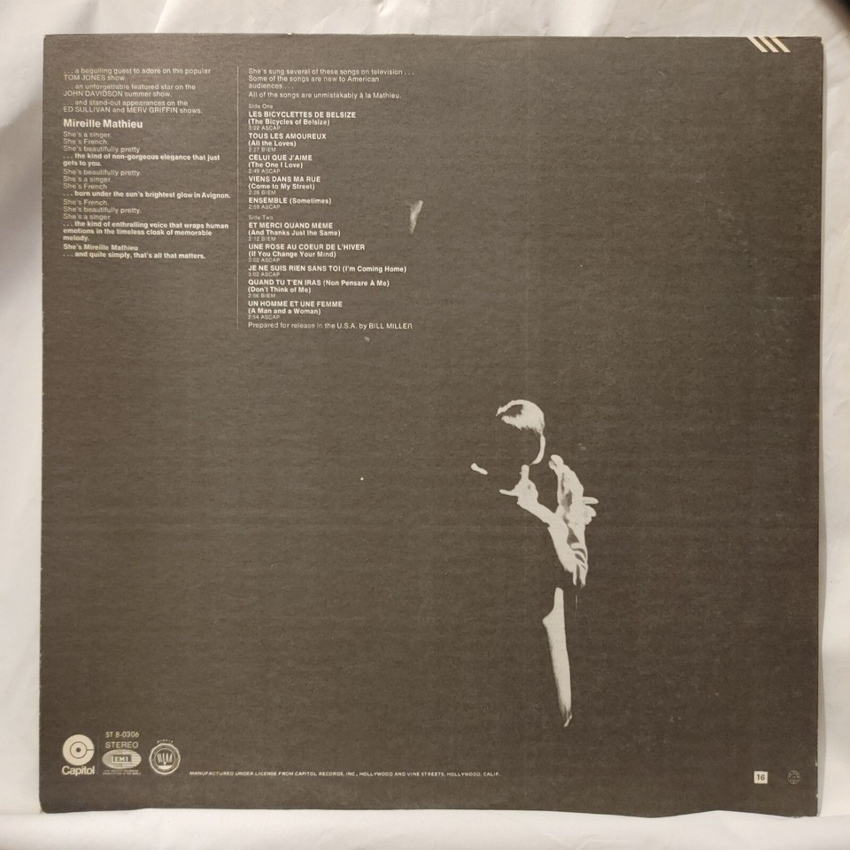 Vintage Mireille Mathieu – Album LP Vinyl Record ST-306 12" 33RPM 1969 ...