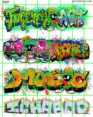 6067 DAVE'S DECALS GRAFFITI TRAIN ART MARTIAN TAGGING BOXCAR WALL FREE ...