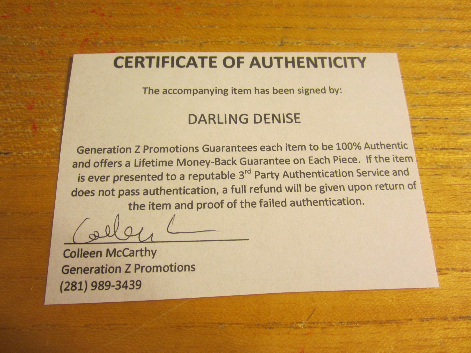 Darling Denise Model Autographed Signed 8.25X10.5 Photograph | eBay