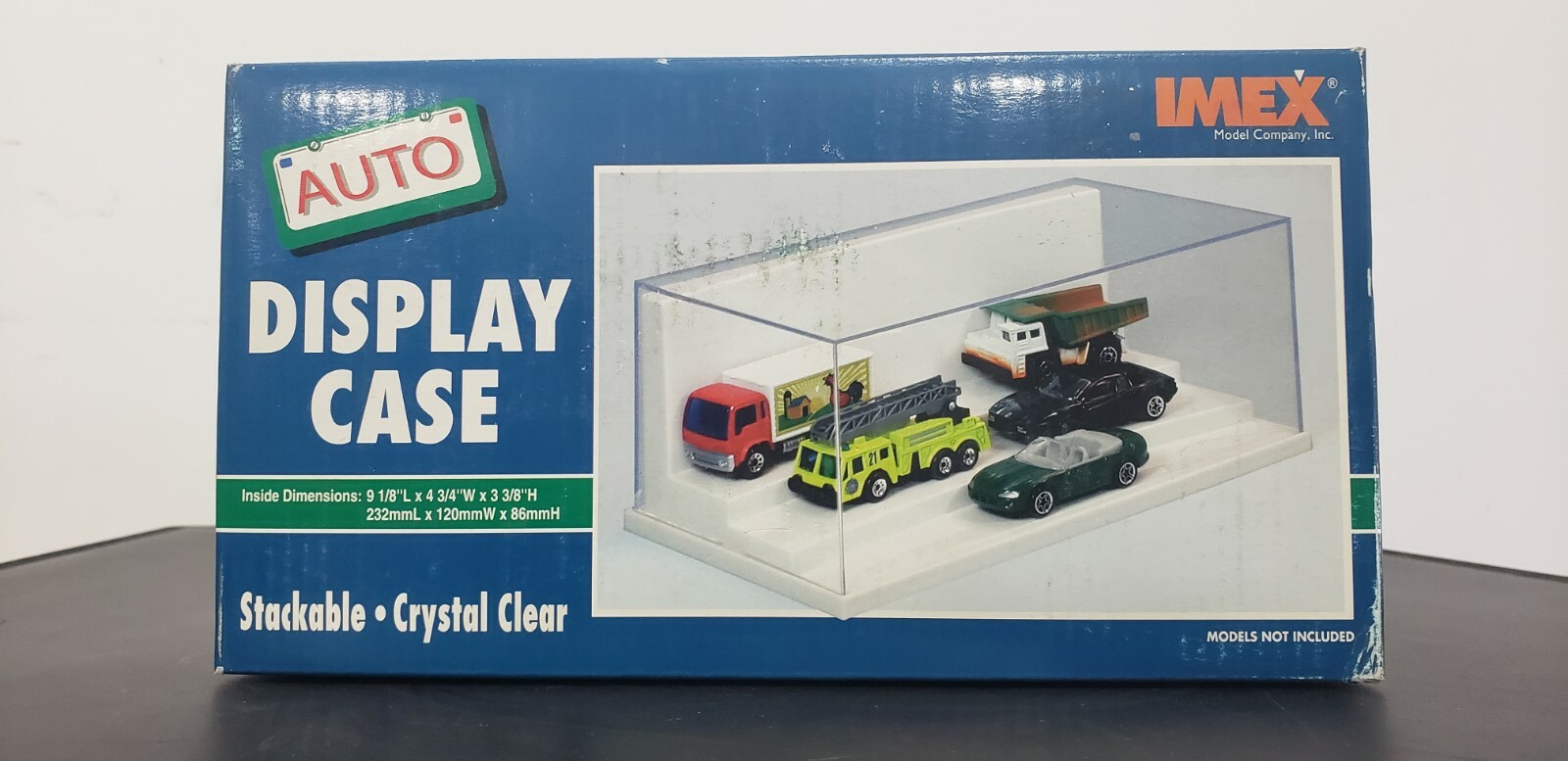Imex Figure/Auto Display Clear Case w/White Base - 9 1/8"L x 4 3/4"W x ...