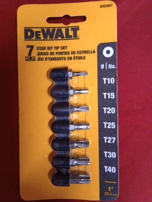 NEW 7 Piece Torx Insert 1" Bit Set w/Holder includes T10 T15 T20 T25 ...