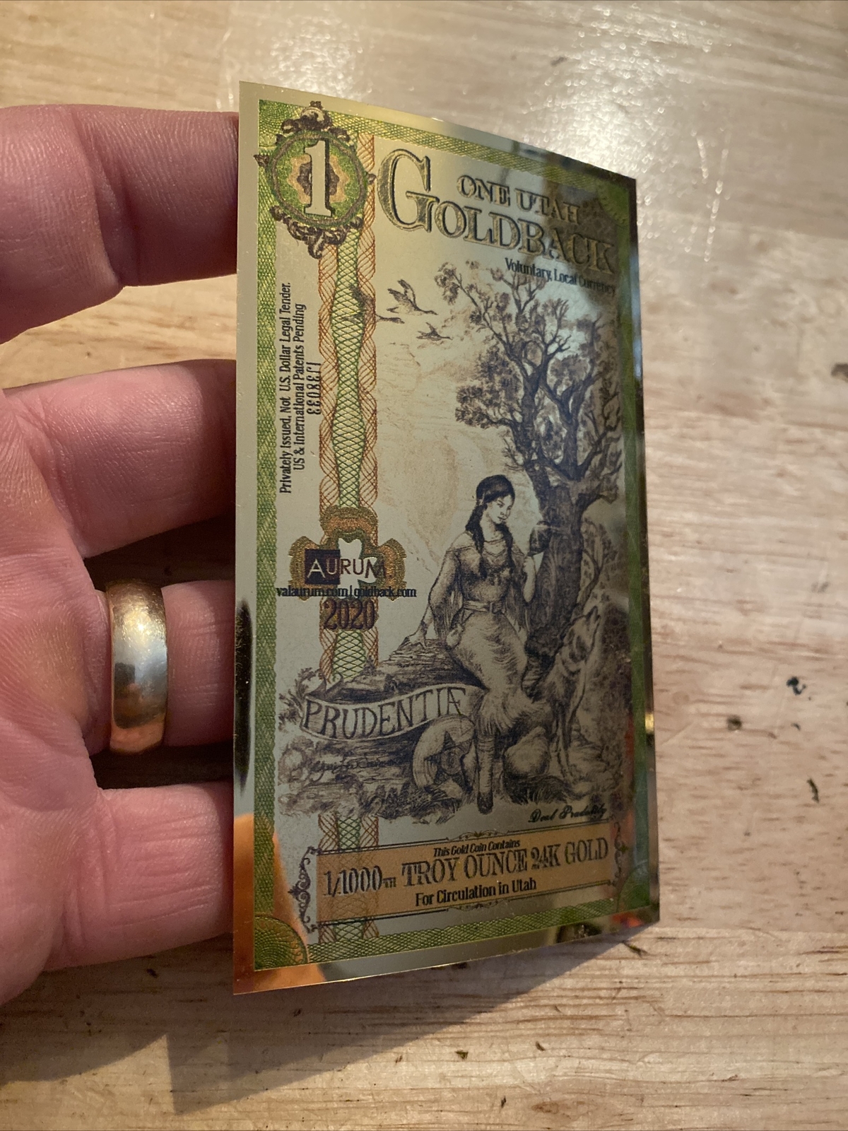 Utah Goldback .999 Gold Bullion Private Collector Currency 24K Money ...