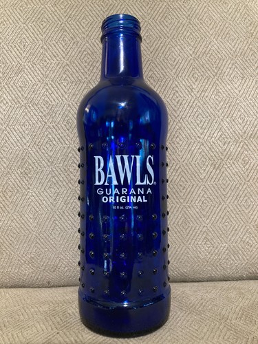 Bawls Guarana Soda Glass Cobalt Blue Bottle EMPTY Vintage no cap | eBay