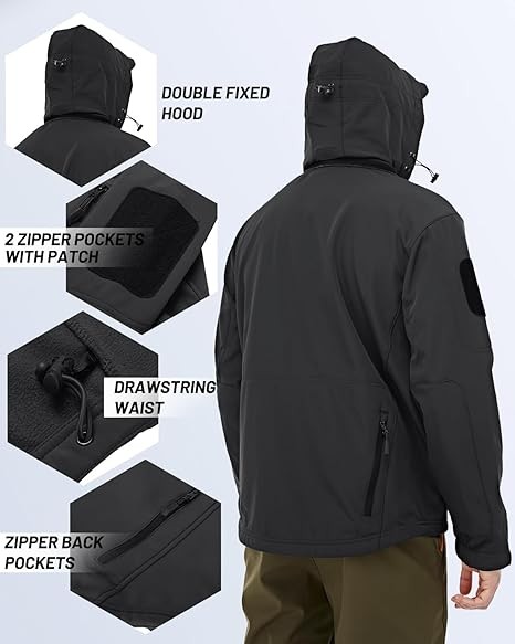 Mens Tactical Jacket Military Waterproof Coat Soft Shell Work ...