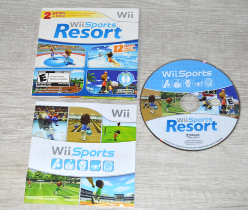 Wii Sports Resort Wii Sports 2 in 1 Combo Disc CIB Complete Manual Mint ...