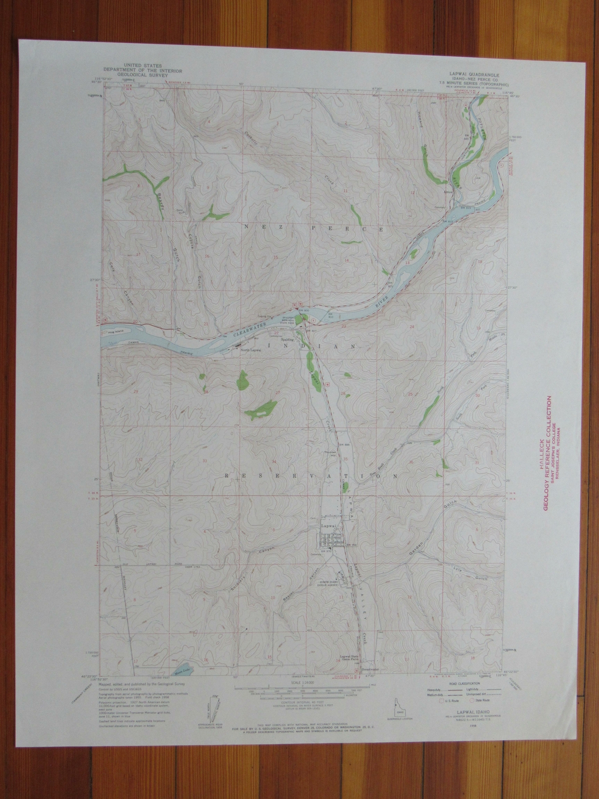 Lapwai Idaho 1959 Original Vintage USGS Topo Map | eBay
