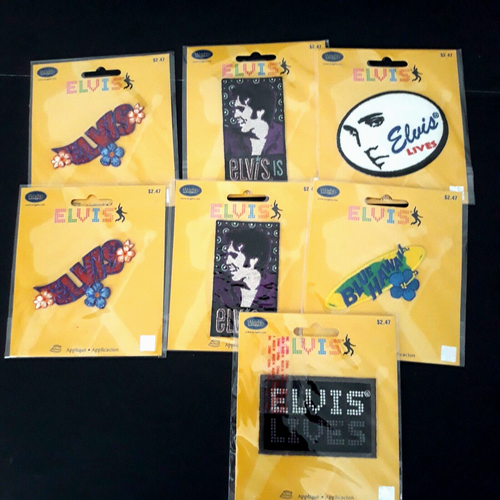 Lot of 7 ELVIS PRESLEY -WRIGHT'S Elvis Profile IRON-ON PATCHES *NOS* | eBay