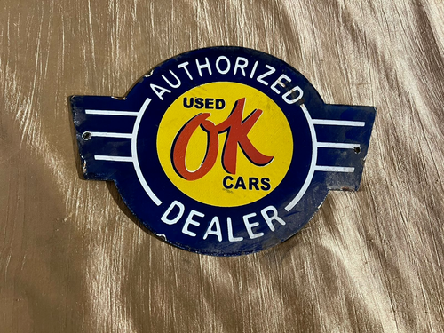 Porcelain USED OK CARS Enamel Sign Size 10X7 Inches | eBay