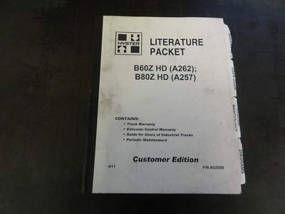 Hyster B60Z HD B80Z HD Forklift User Guide Periodic Maintenance ...