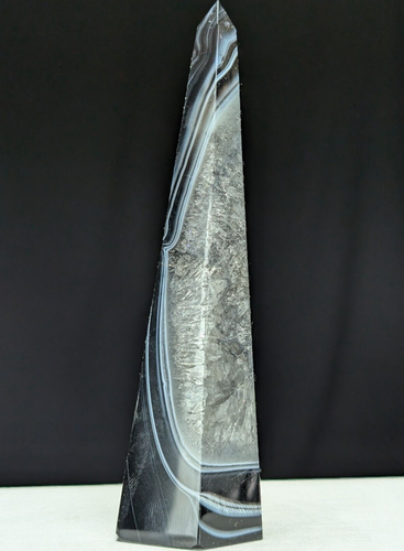 Black Banded Lace Agate Tower Point Quartz Crystal Gemstone Obelisk ...