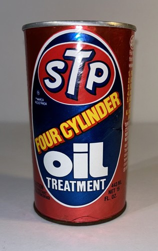 Red Vintage Can STP Four 4 Cylinder Oil Treatment Pop Top 15 oz ...