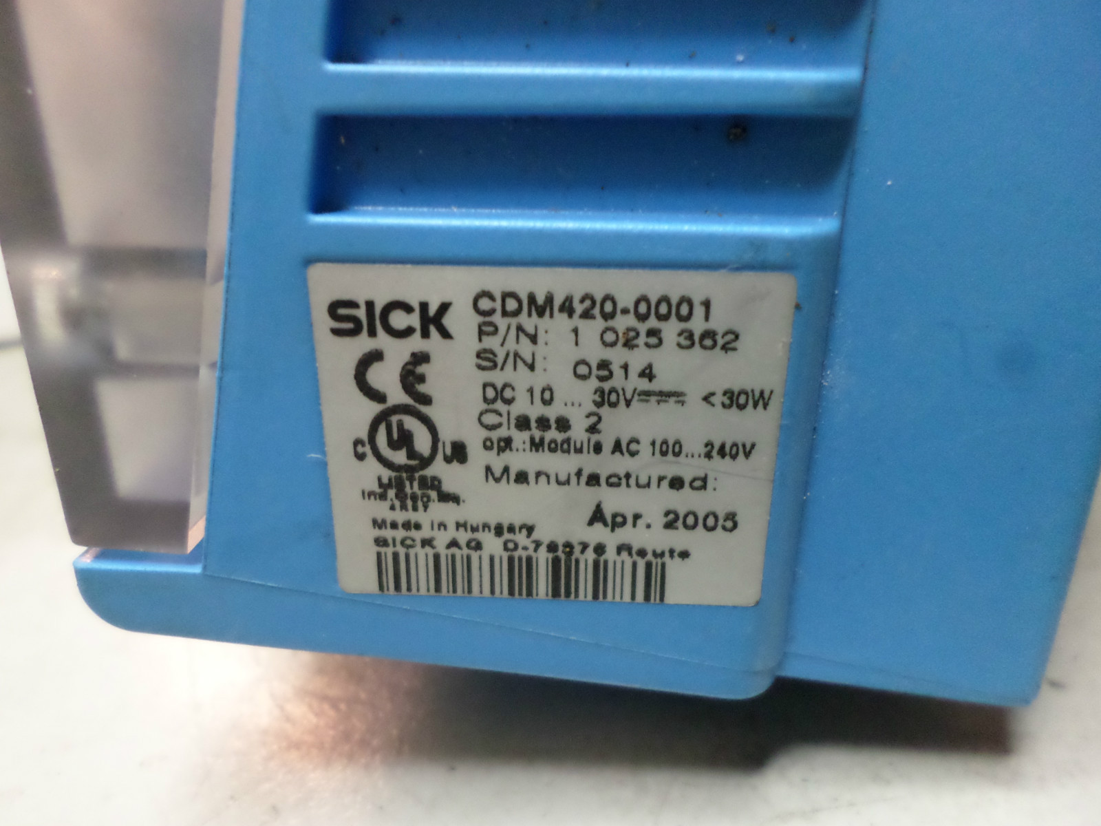 SICK MODULAR CONNECTION MODULE - CDM420-0001 Scanner/RFH and CLV ...