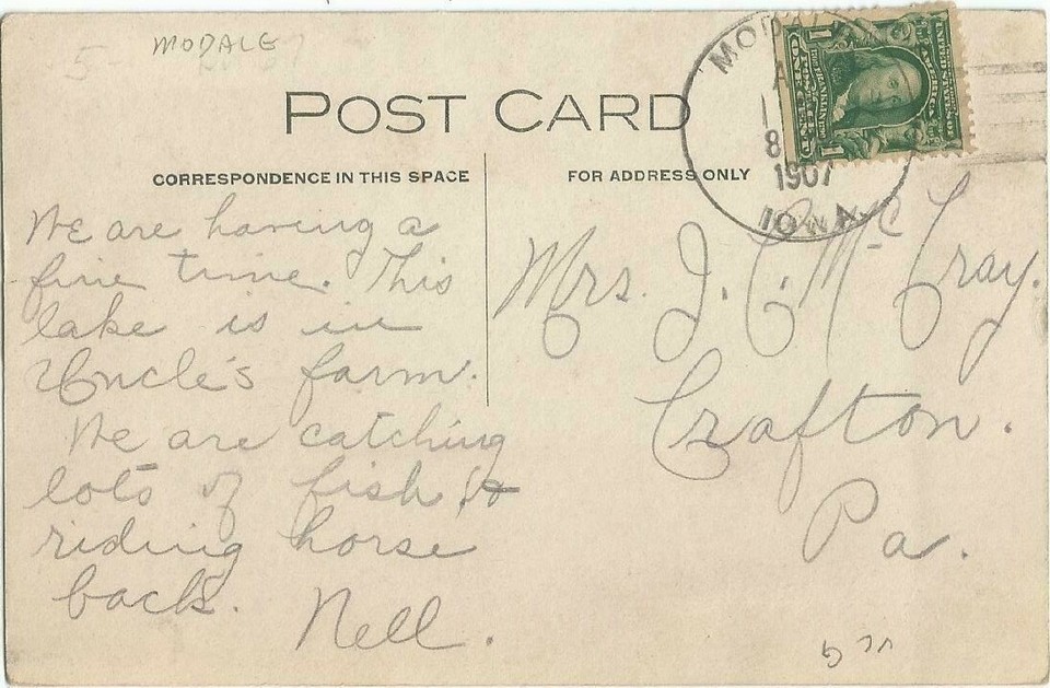 Modale, IA Logan, Iowa 1907 RPPC Postcard, Boating on the Lake | eBay