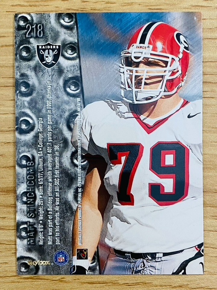 1999 Metal Universe Football Card #218 Matt Stinchcomb Rookie Oakland ...