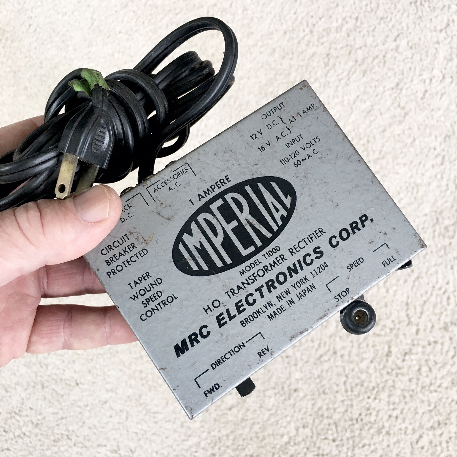 Vintage MRC IMPERIAL HO Transformer Rectifier Model T1000 - Model ...