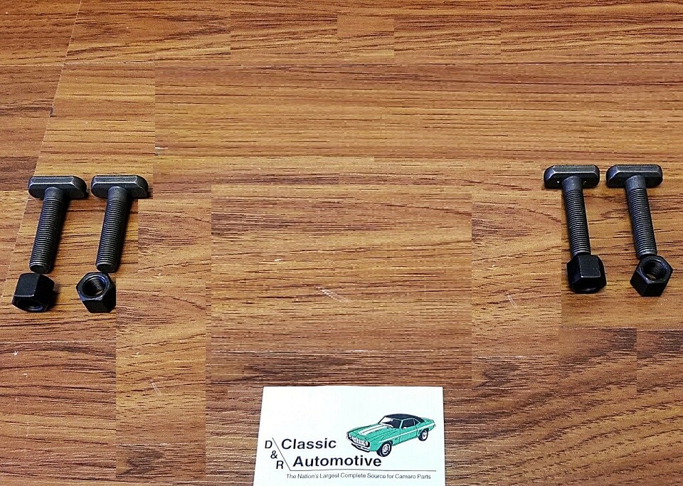 Long Leaf Spring T Bolts 4pc w/OE type Tall Nuts Camaro Firebird Nova ...