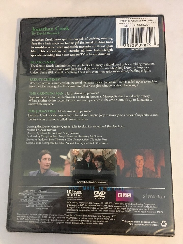 Jonathan Creek: The Specials (DVD 2010 2-Disc Set) BBC RARE OOP BRAND ...