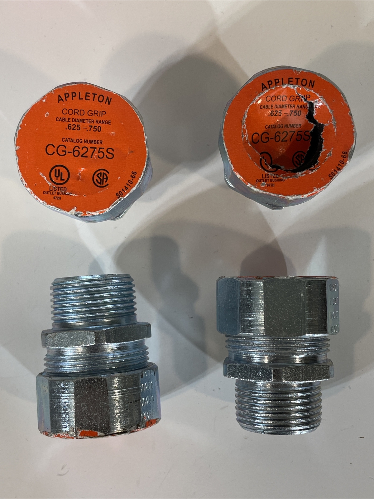 LOT OF 4 Appleton CG-6275S Steel Cord Grip Connector, 3/4" Straight Liquidtight | eBay