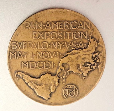 1901 PAN-AMERICAN EXPOSITION Official Medal or Coin; Buffalo, NY; World ...