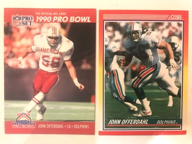 NFL - John Offerdahl 1990 Pro Set Pro Bowl & 1990 Score Football ...