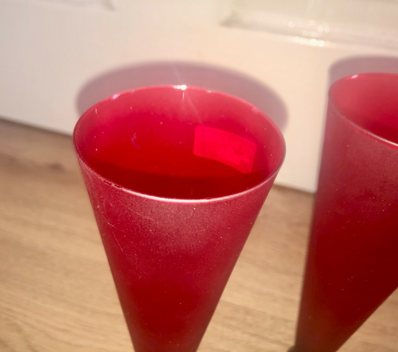 pair of vintage Leonardo glassware - red & green glasses - john lewis ...