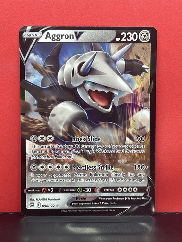Aggron V - 096/172 - Ultra Rare Brilliant Stars Pokemon NM or Better | eBay
