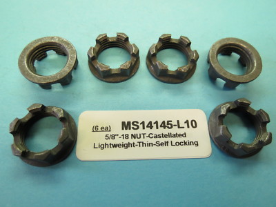 MS14145-L10 Reduced Hex Castellated Nut 5/8”-18 Thread Mil-Spec ...