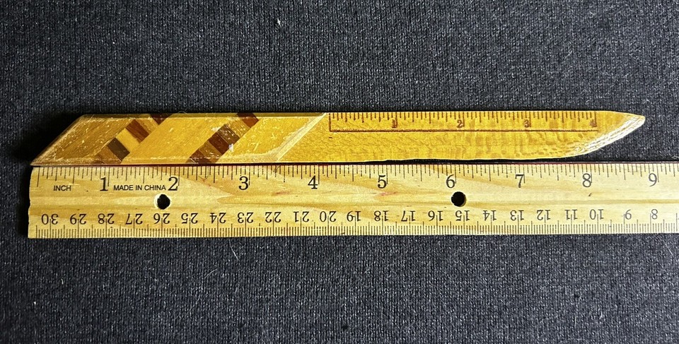 Vintage Wood Letter Opener Hand Carved Inlaid. Hand Made Ruler | eBay