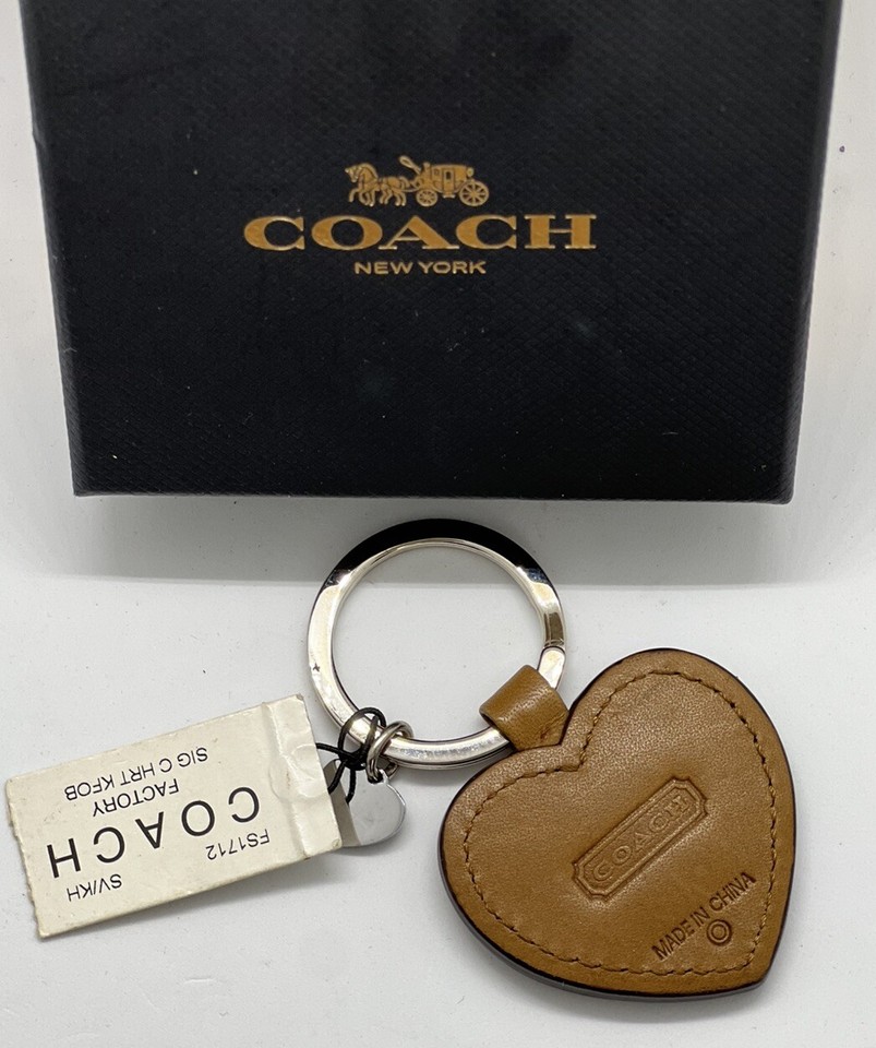 NWOB COACH Signature Heart Leather Key Fob Charm Keyring FS1712 | eBay