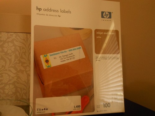 HP Address Labels for inkjet & laser printers, 1 1/3 x 4",White,100 ...