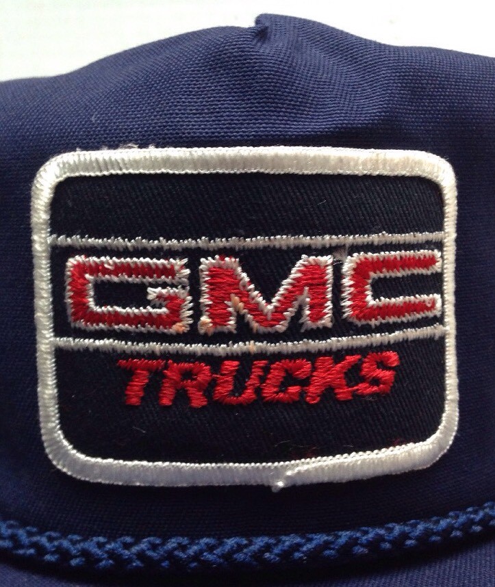 1980s GMC TRUCKS BASEBALL CAP, BLUE, ADULT, ADJUSTABLE LEATHER BAND ...