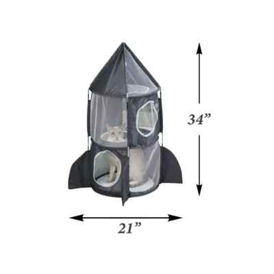 Rocket Ship Cat Condo - 3 Level Cat Bed, IndoorOutdoor Cat Enclosures ...