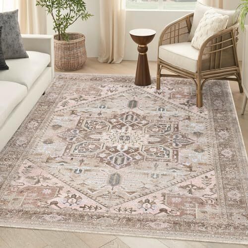 Bohemian Area Rug () Ruggables Washable Rugs 5x7 Boho Area 5x7 ...